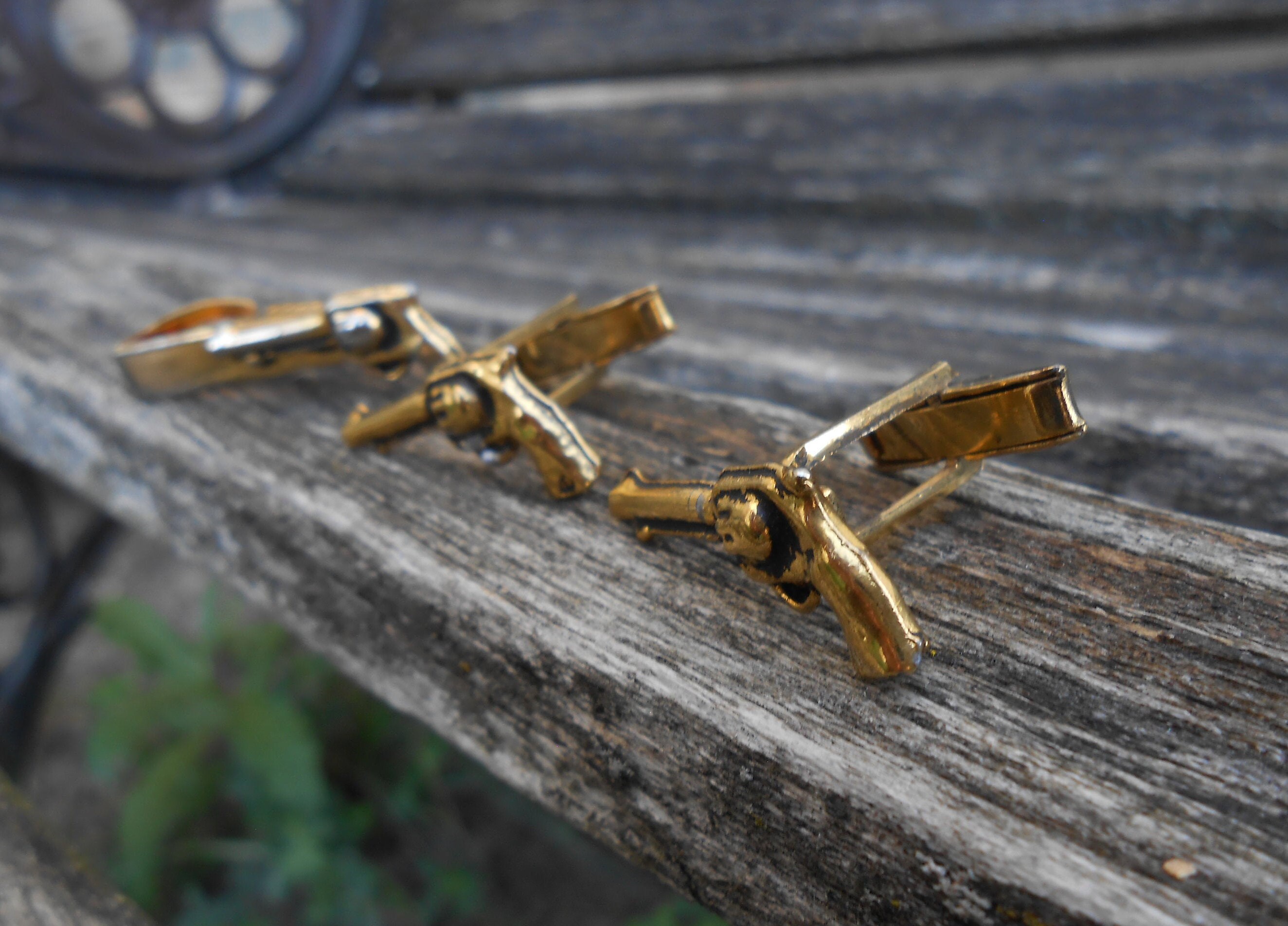 Vintage Gun Cufflinks Tie Tack Set. Gift for Groomsmen - Etsy