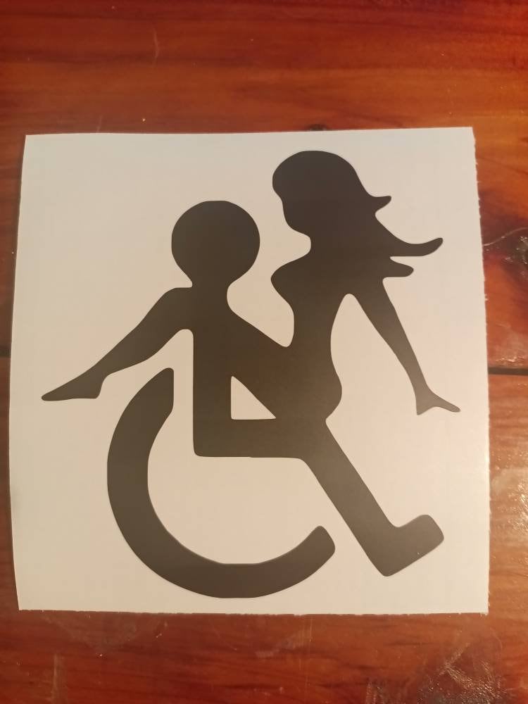 Handicap Wheelchair Decal Sticker With Sexy Female Woman - Etsy