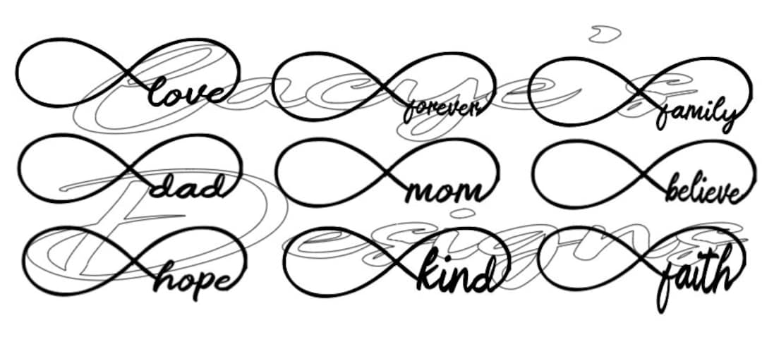 Infinity Symbol Sign SVG Family Faith Hope Love Forever Believe Kind ...