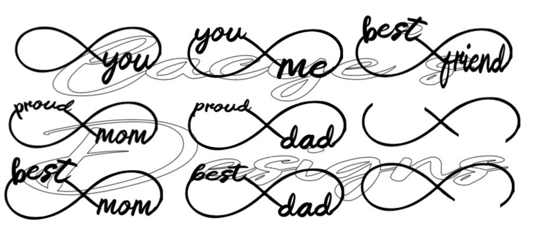 Infinity Symbol Sign SVG Proud Best Mom Dad You Me Blank Instant File ...