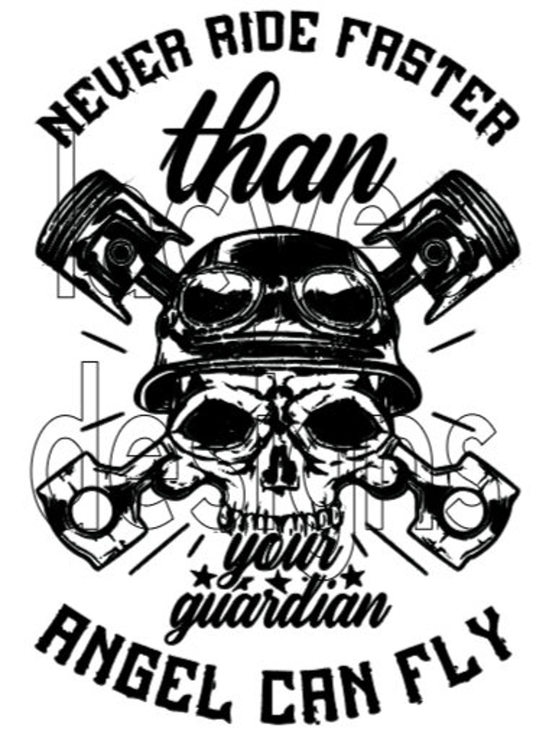 Never Ride Faster Than Your Guardian Angel Can Fly SVG Instant Skull ...