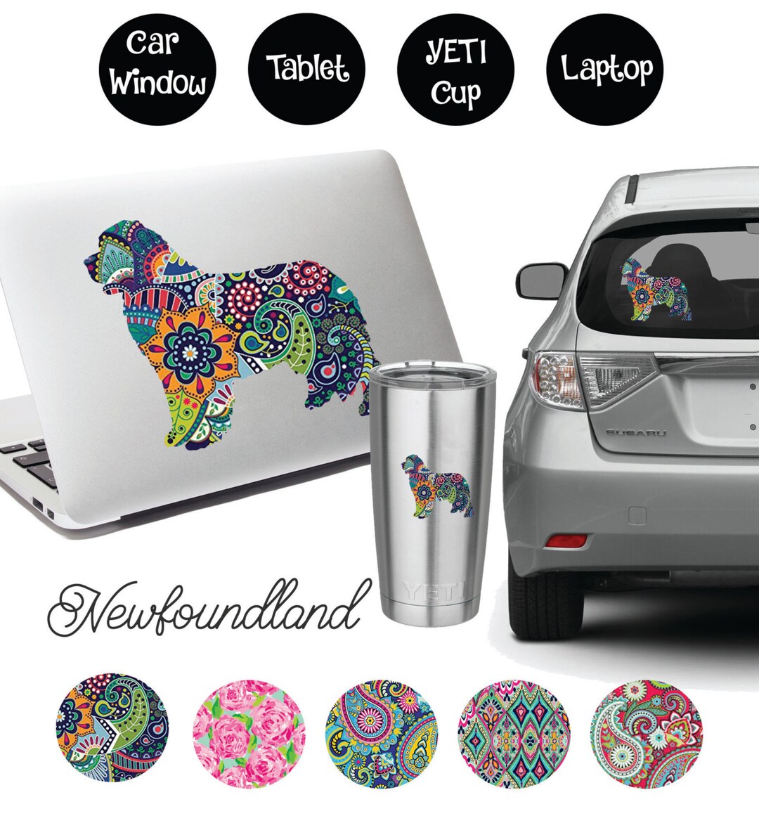 Personalized Newfoundland Dog Decal, Car Window Sticker - Etsy