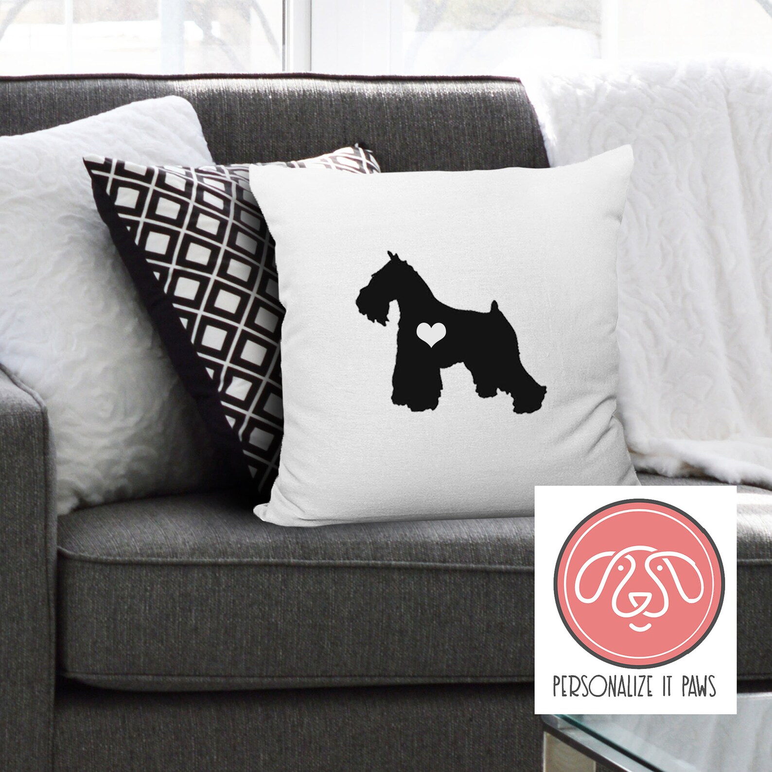 Miniature Schnauzer Pillow Cover - Etsy