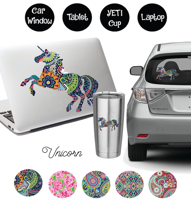 Unicorn Decal, Car Window, Laptop, Yeti Tumbler - Etsy
