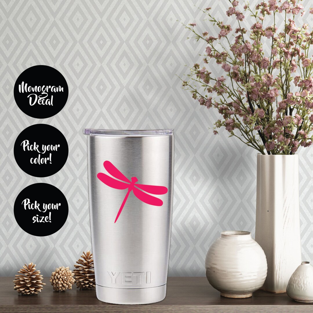 Dragonfly Monogram Decal - Etsy