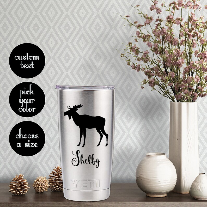 Moose Decal With Customizeable Name Text - Etsy