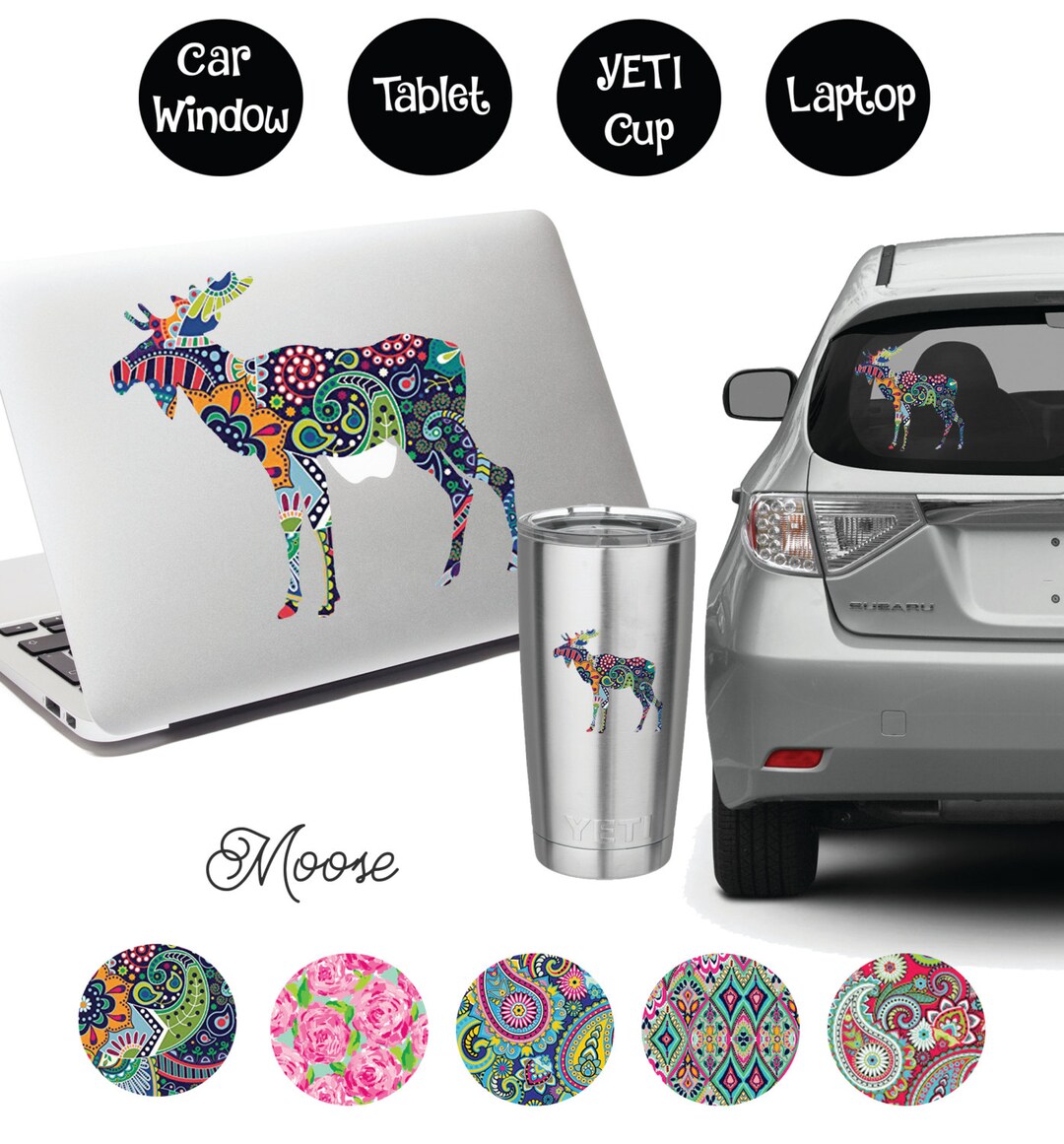 Personalized Moose Decal, Car Laptop Vinyl Sticker - Etsy