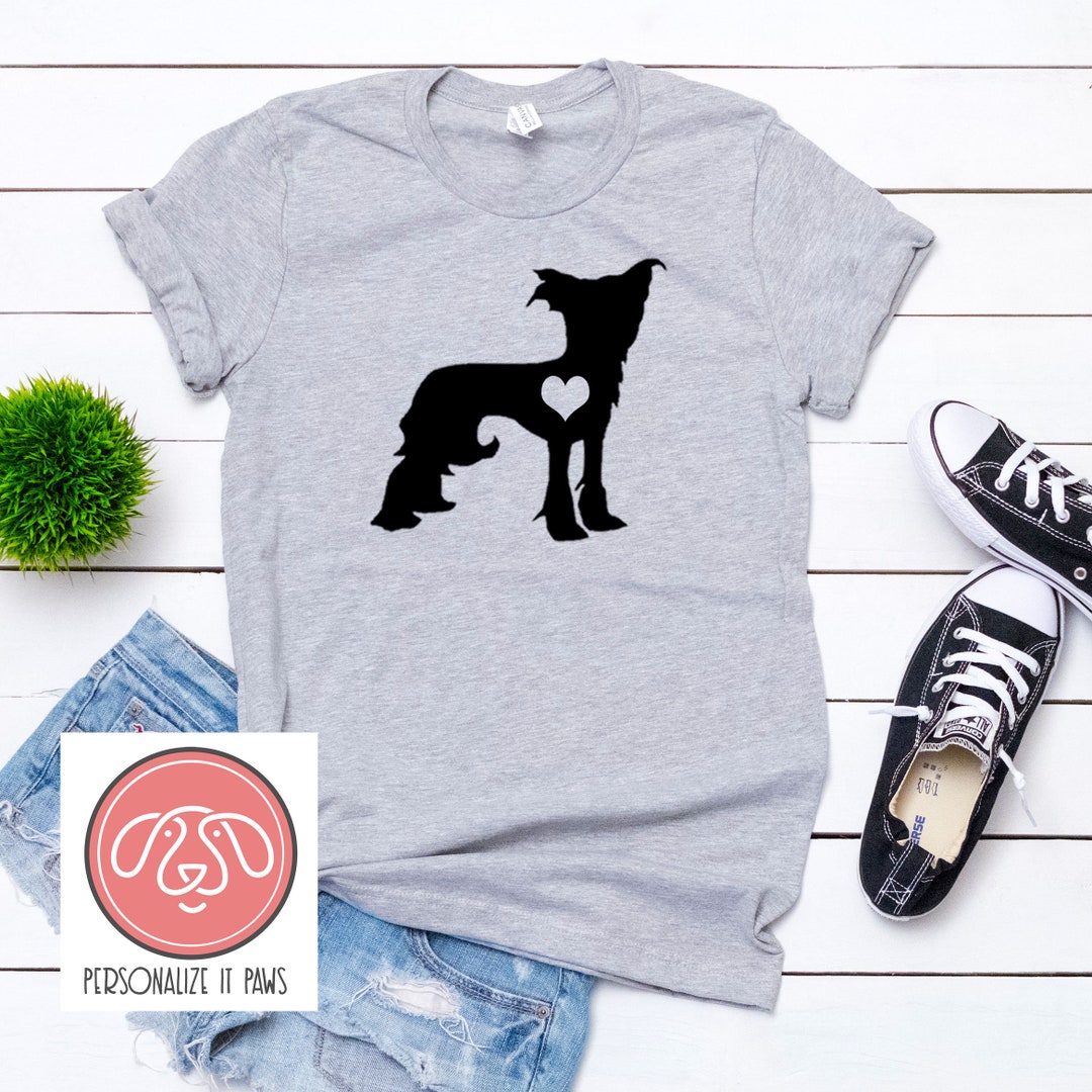 Chinese Crested Heart Dog T-shirt - Etsy