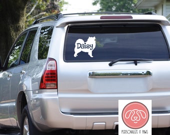 American Eskimo Dog Silhouette Custom Vinyl Decal Sticker - Etsy