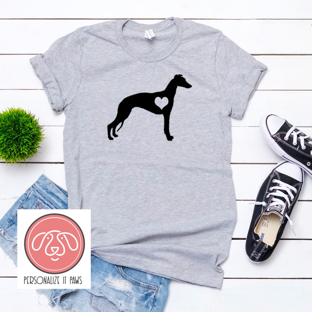 Whippet Heart Dog T-shirt - Etsy