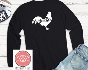 Girlie Girl Originals Chicken It Twice Black Long Sleeve T-shirt-2347 ...