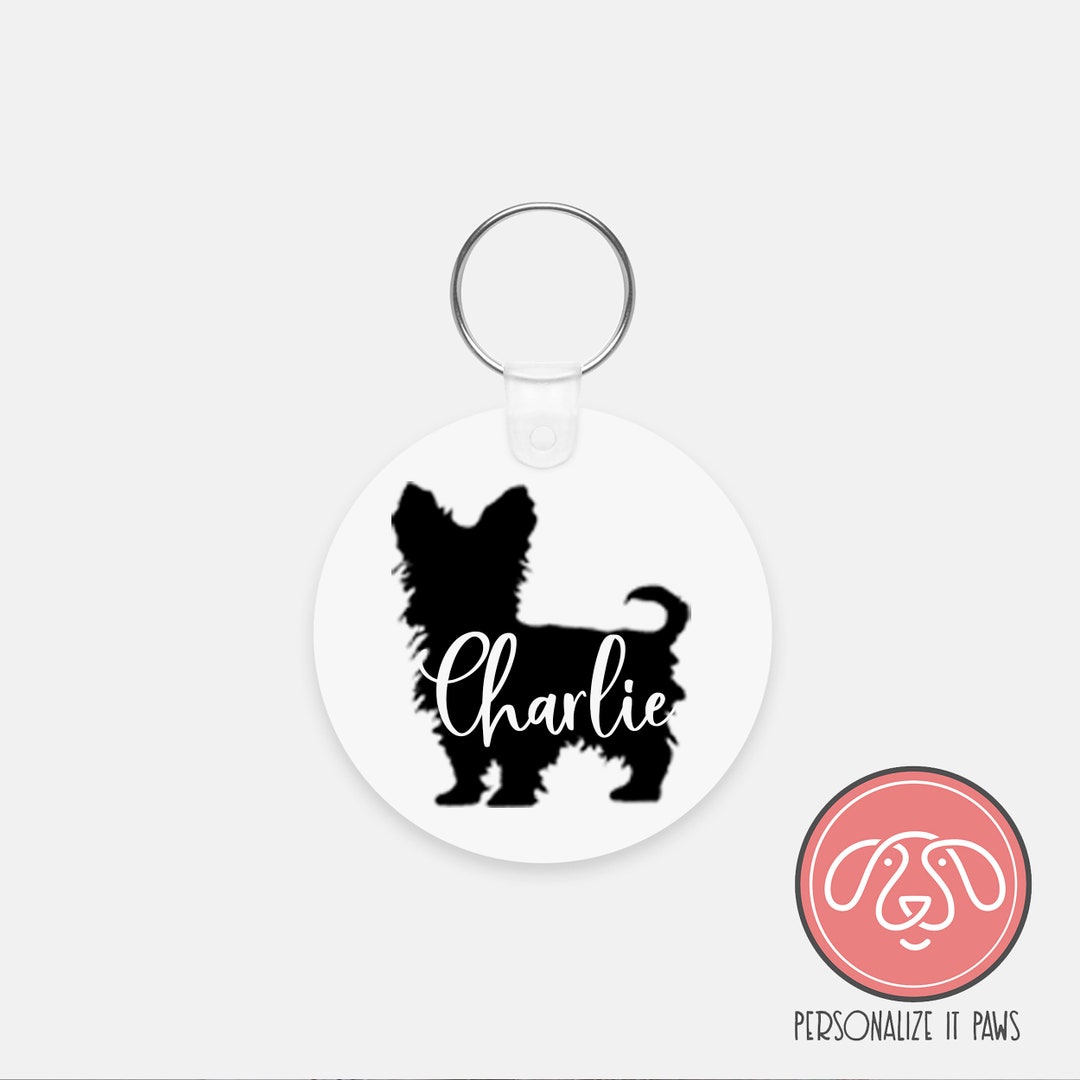 Personalized Yorkshire Terrier "yorkie" Dog Keychain - Etsy