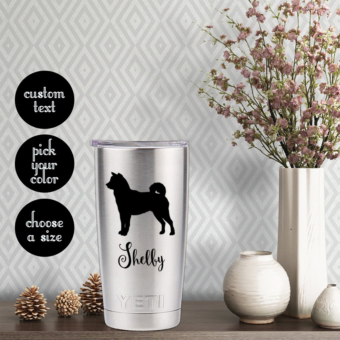 Shiba Inu Decal With Customizeable Name Text | Etsy