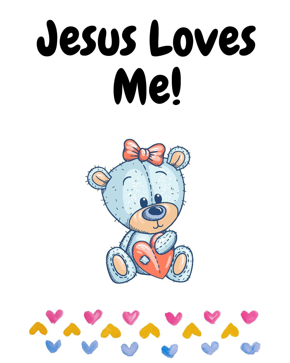 Jesus Loves Me Childrens Printable Wall Art Nursery - Etsy