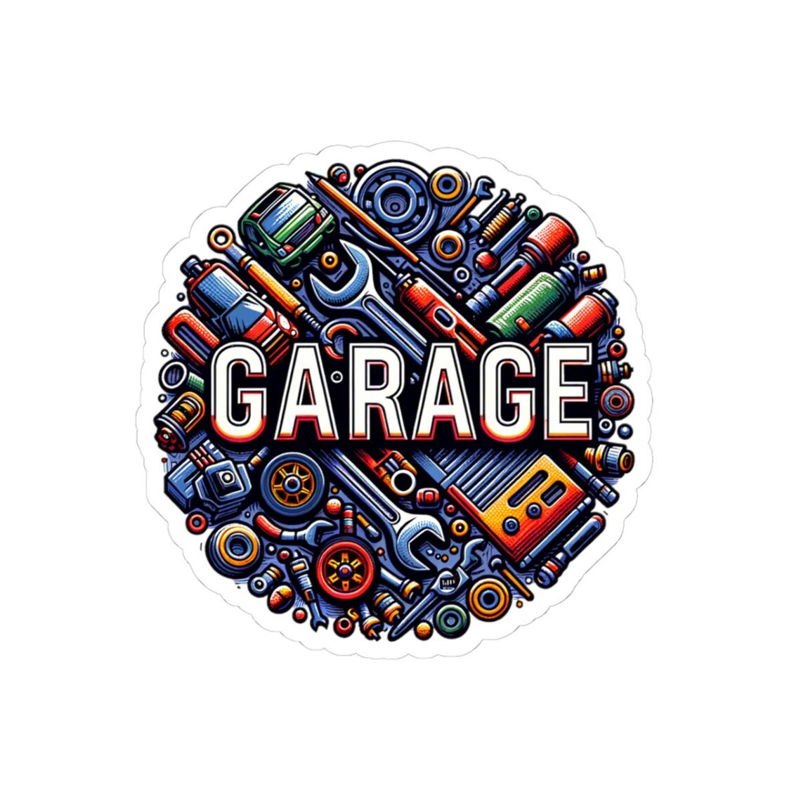 Garage-themed Kiss-cut Stickers for DIY Enthusiasts, Car Lovers, Tool ...