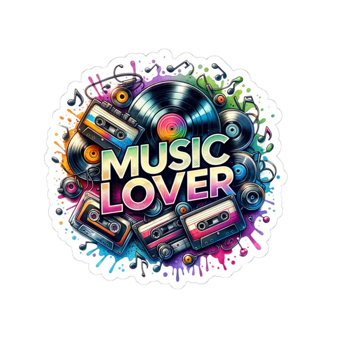 Music Lover Kiss-cut Stickers, Vinyl Decals for Musicians, Laptop ...