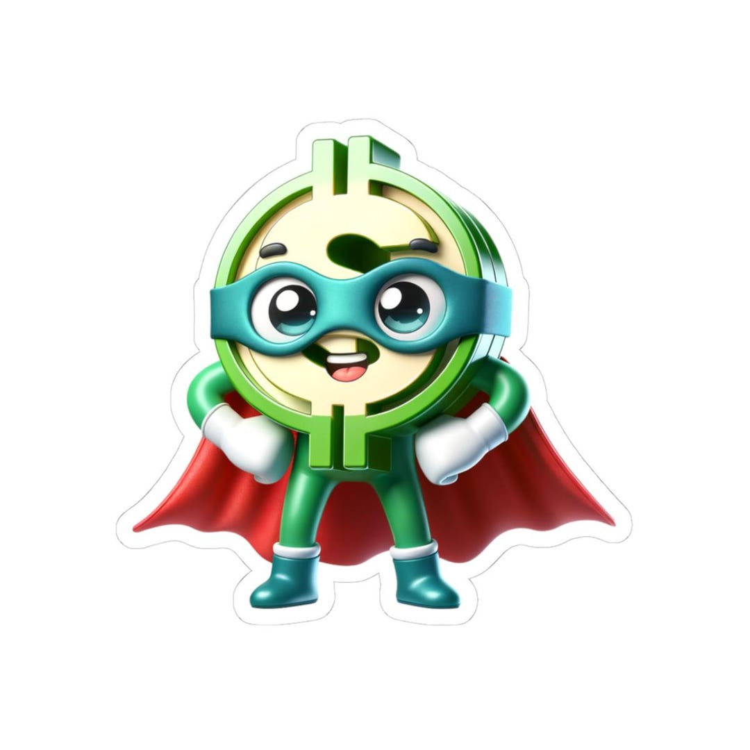 Whimsical Hero Money Kiss-cut Stickers | Cute Superhero Stickers for ...