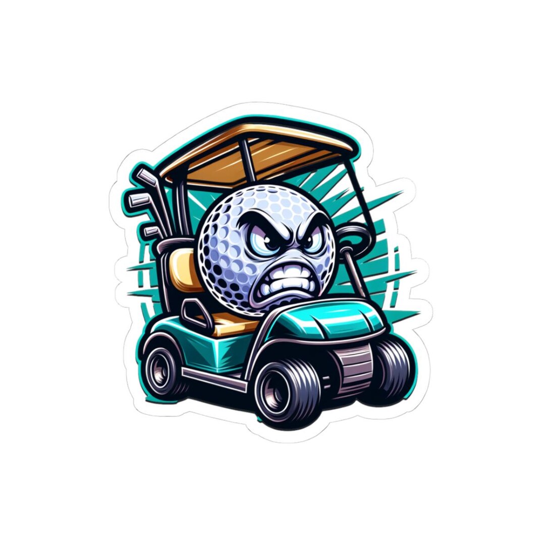 Angry Golf Cart Stickers | Fun Golf Decor, Sporty Laptop Decals, Custom ...