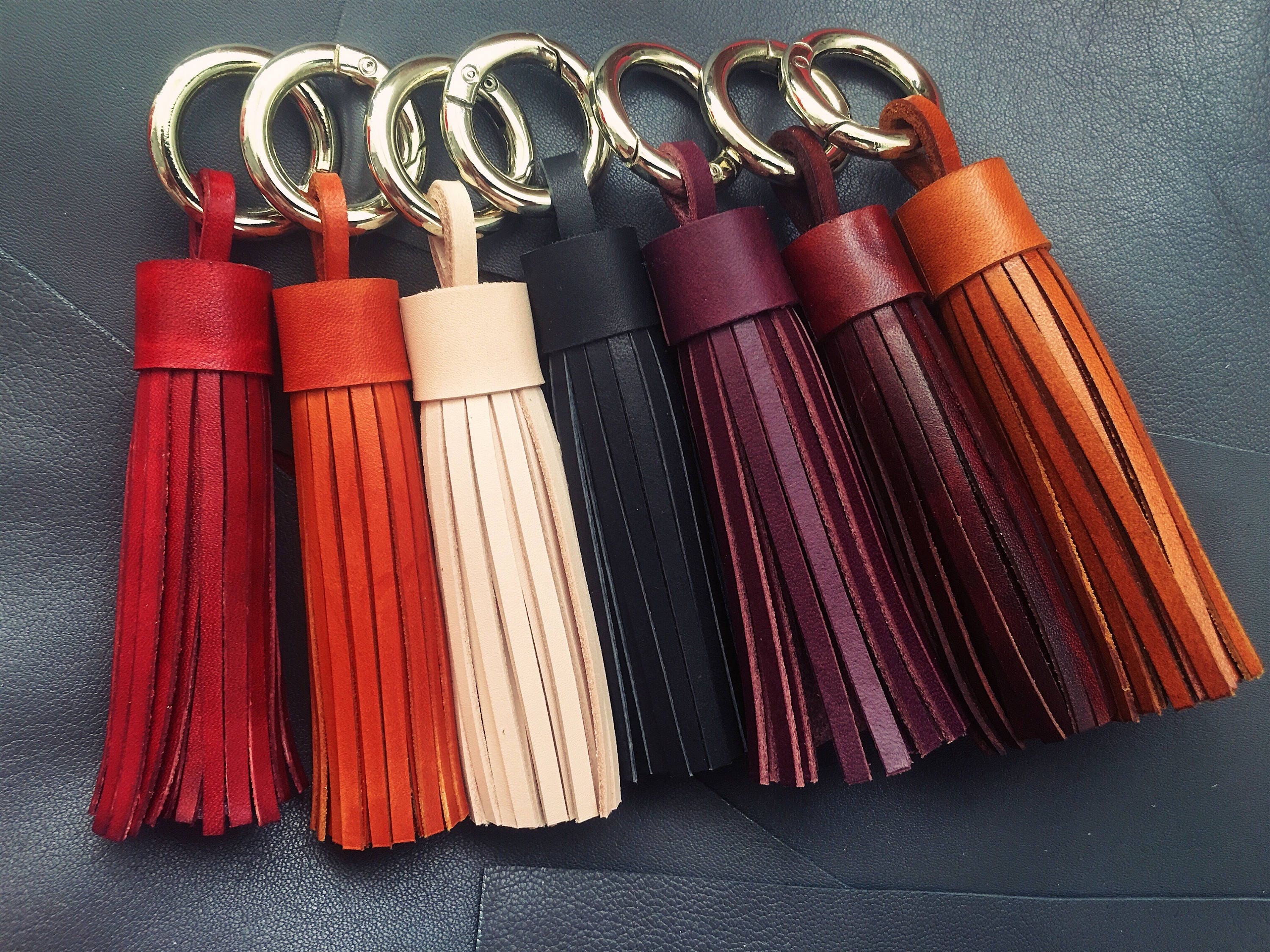 Mothers Day T Leather Tassel Keychain Custom Handstamped Etsy