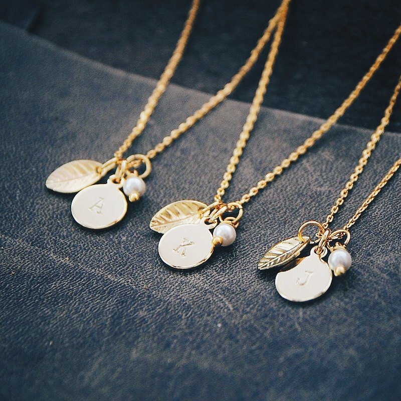 Personalized Necklace Initial Necklace Bridesmaids Gift | Etsy