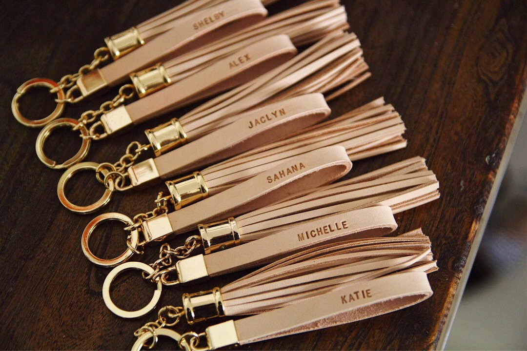 Personalized Gift for Her Tassel Keychain Family Name - Etsy