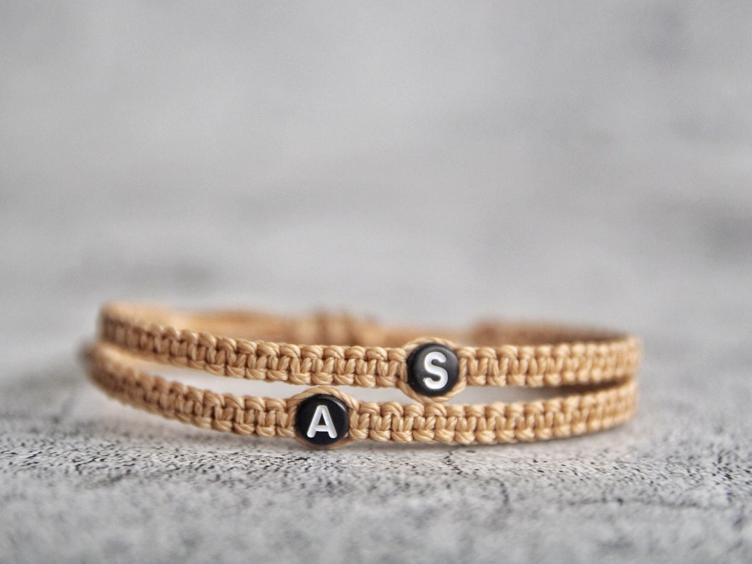 Couples Initial Bracelets: Matching Personalized Friendship Bracelet ...