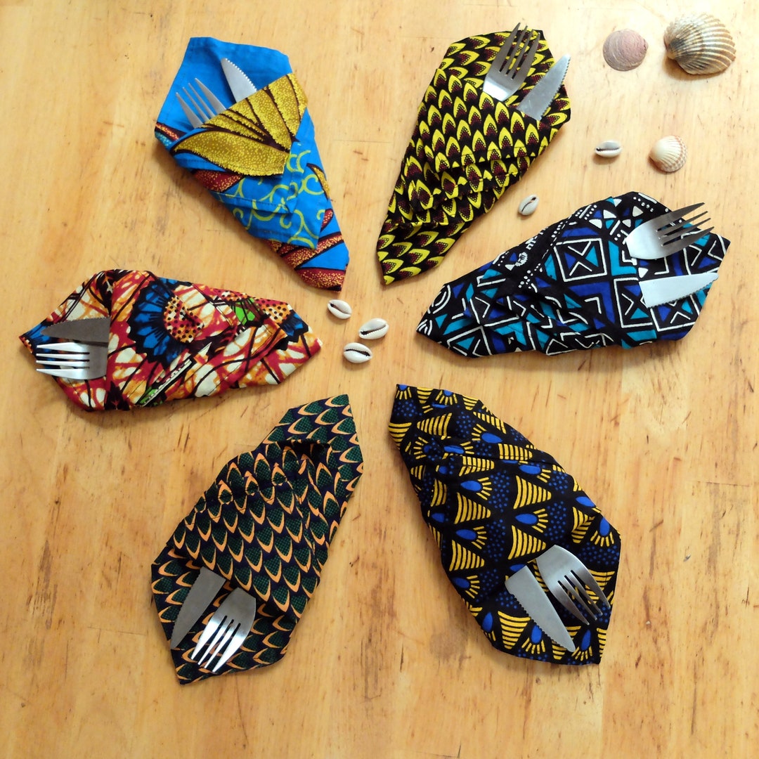 Serviettes De Table En Tissu Africain WAX 100% Coton Imprimé - Etsy