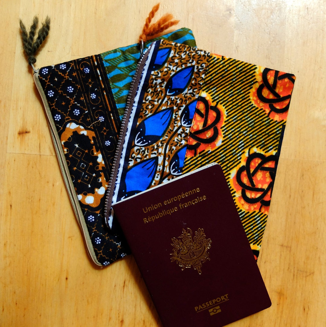 Small Kit in African Wax Fabric Passport Protector, Travel Pouch, Case ...