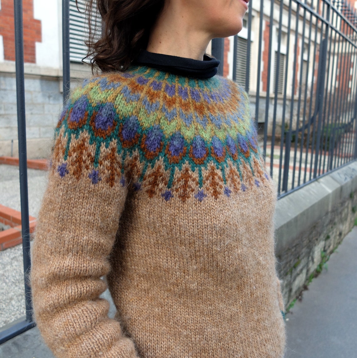 PEACOCK Icelandic Lopapeysa Sweater Knitting Pattern, Nordic Pullover ...