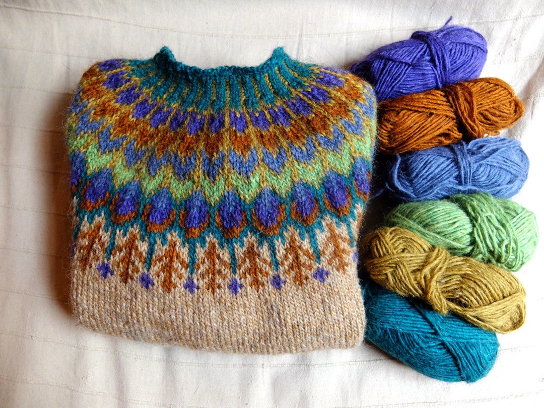 PEACOCK Icelandic Lopapeysa Sweater Knitting Pattern, Nordic Pullover ...