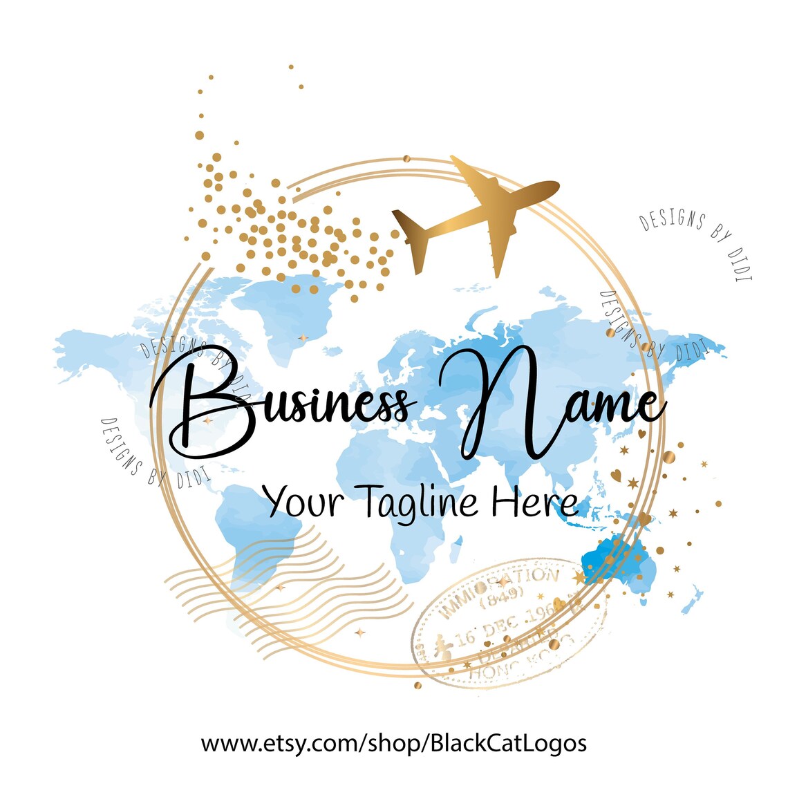 Travel Logo Design, Travel Agent Logo, Round Circle Gold Logo Design ...