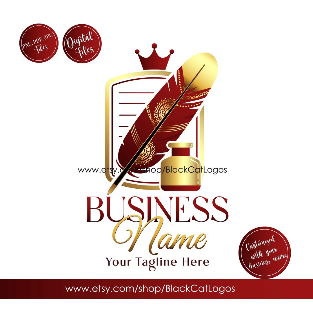 Elegant Feather Notary Logo Design: Mobile Loan Signing Watermark ...