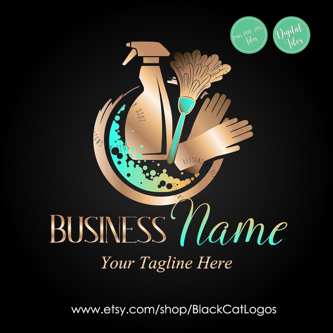 Cleaning Service Logo, Maid Service, Housekeeping Logo, Gold Duster ...