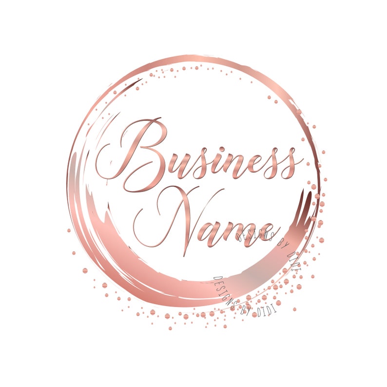Round circle gold logo design wave rose gold photography | Etsy