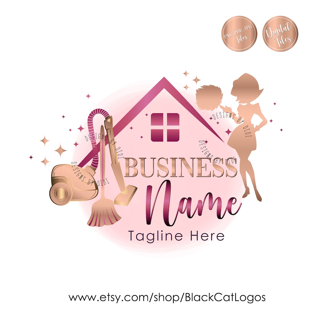 Cleaning Service Logo, Maid Service, Housekeeping Logo, Gold Duster ...