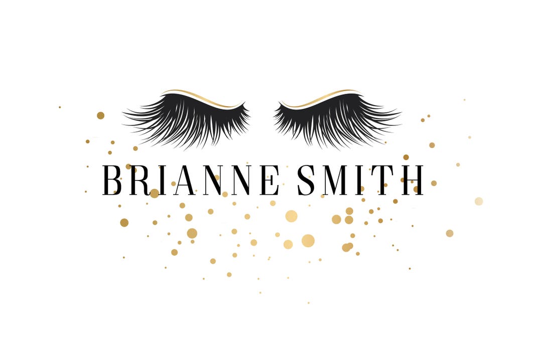 Lash Logo Design, Lash Watermark, Gold Eyelash Logo, Beauty Cosmetics ...