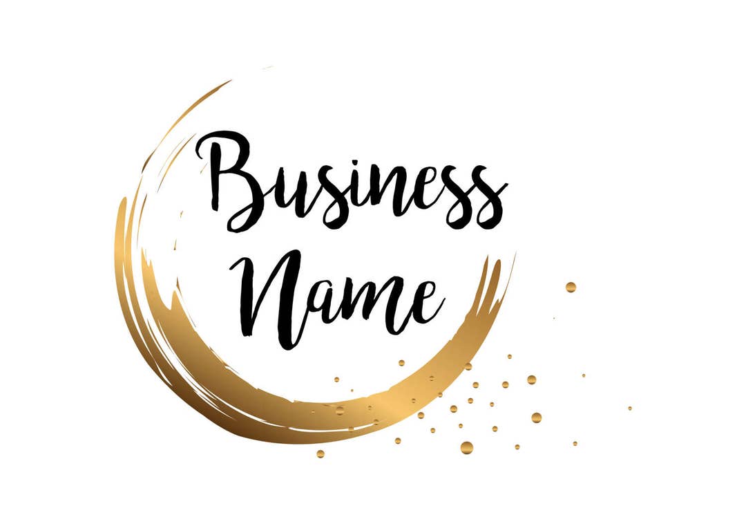 Gold Circle Business Logo: Wave Watermark Design (digital Files) - Etsy UK