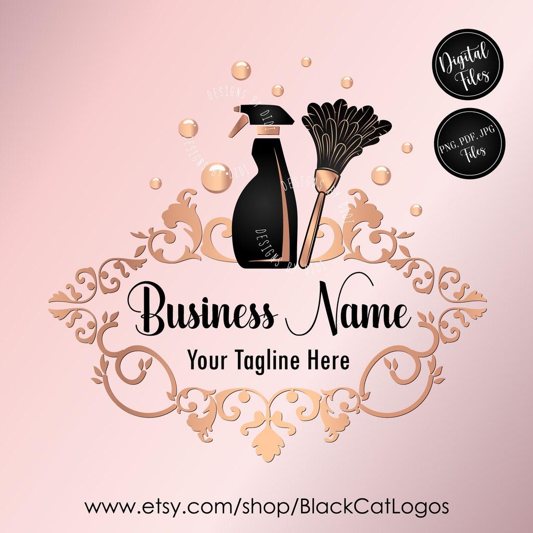Cleaning Service Logo, Maid Service, Housekeeping Logo, Gold Duster ...