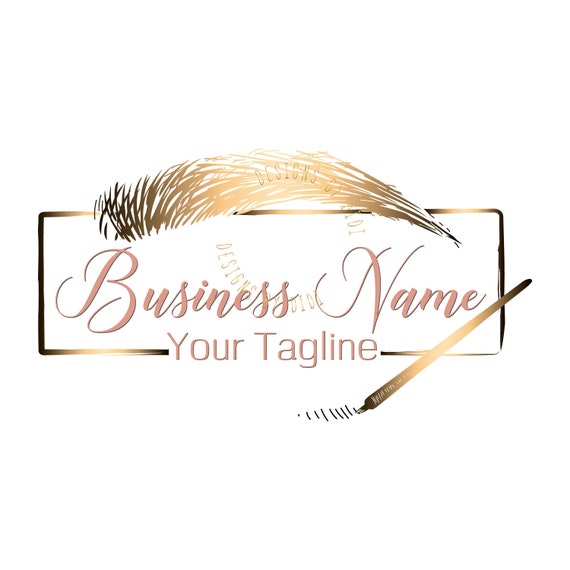DIGITAL Custom Logo Design brow Logo Microblading Logo Gold - Etsy