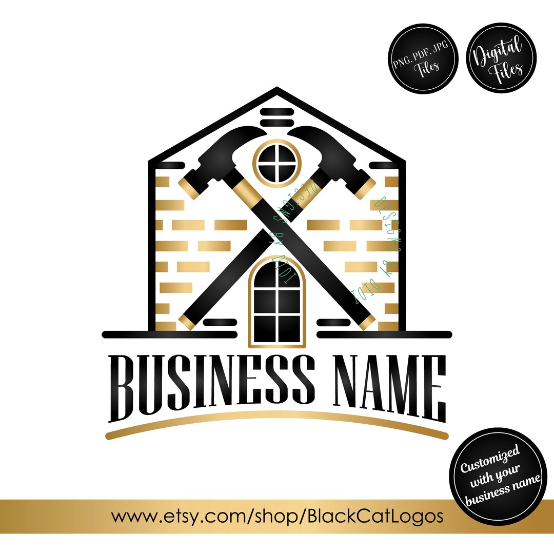 Construction Logo Design, Repair Hammer and House Business Branding ...