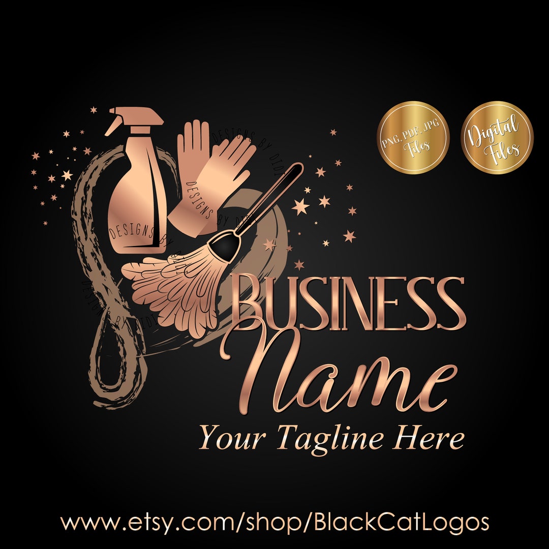 Cleaning Service Logo, Maid Service, Housekeeping Logo, Gold Duster ...