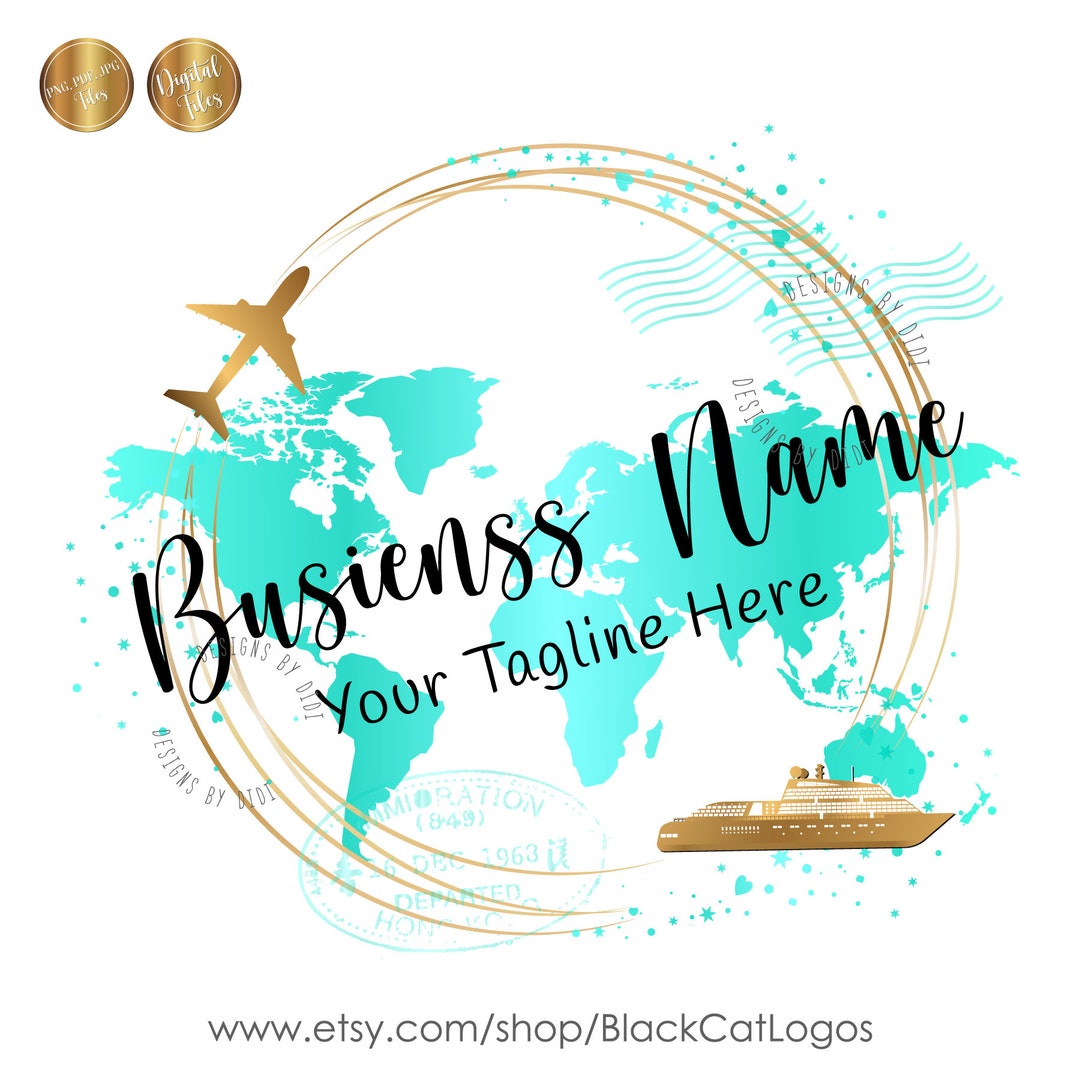 Travel Logo, Plane Ship Cruise Logo, Travel Agent Logo, Travel Agency ...