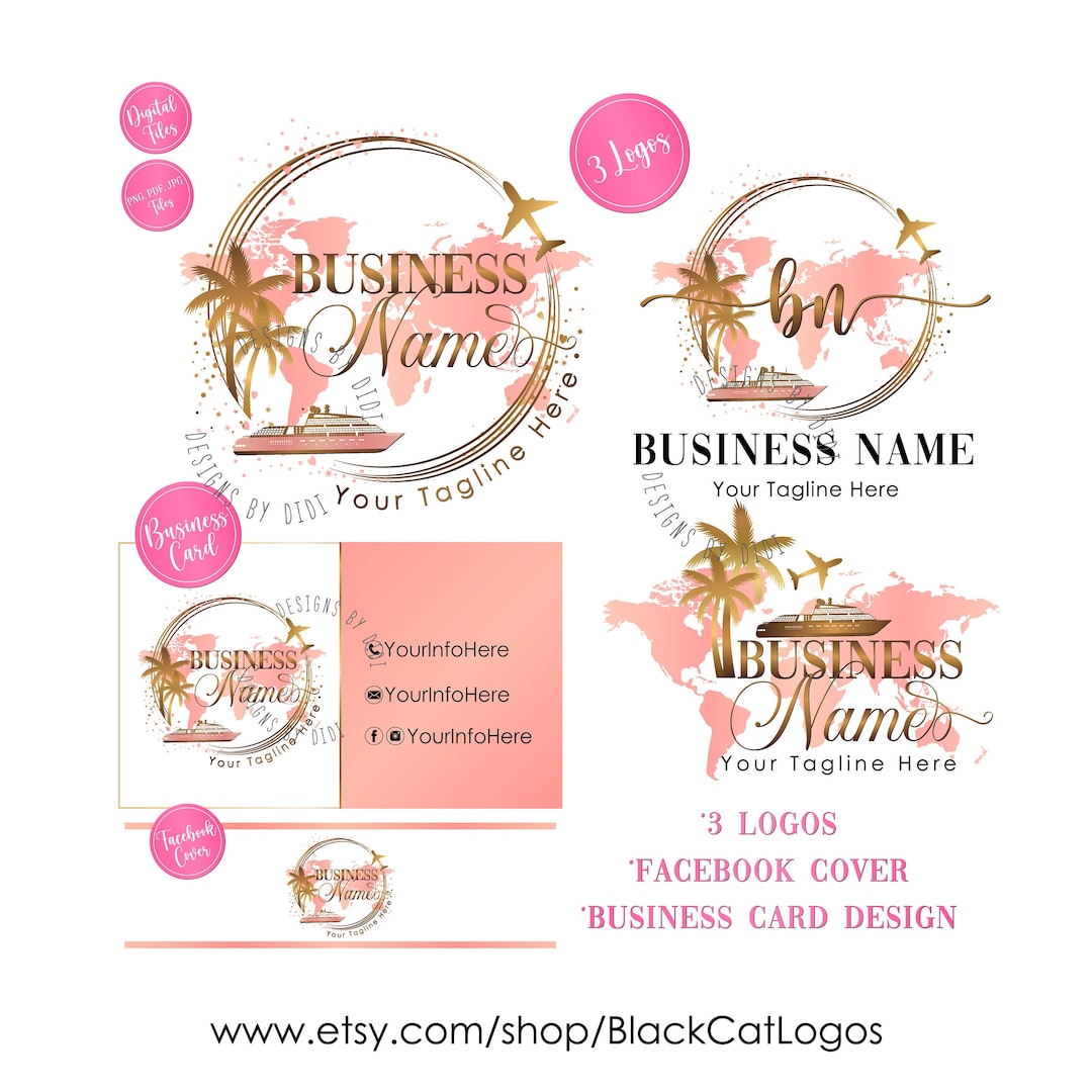 Travel Logo, Plane Ship Cruise Logo, Travel Agent Logo, Business ...