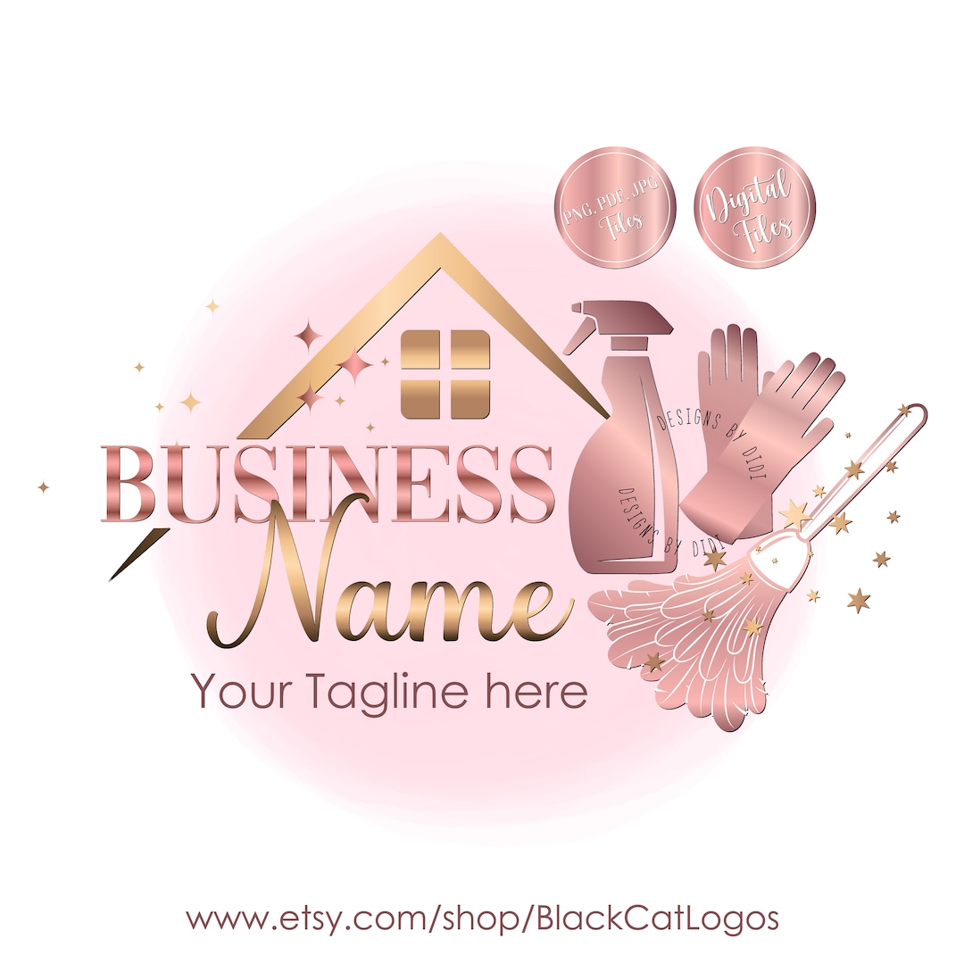 Cleaning Service Logo, Maid Service, Housekeeping Logo, Gold Duster ...