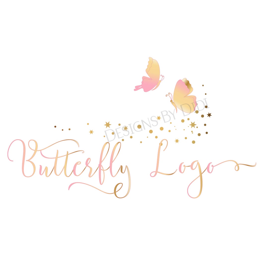 Butterflies Girlish Logo Design, Butterfly Business Logo, Cute Pink ...