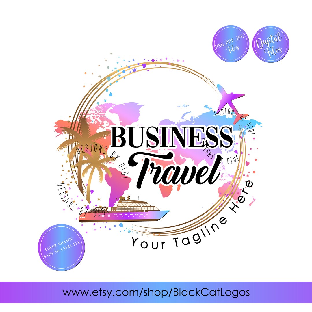 Travel Logo, Palm Tree Sunset Plane Ship Cruise Logo, Travel Agent Logo ...