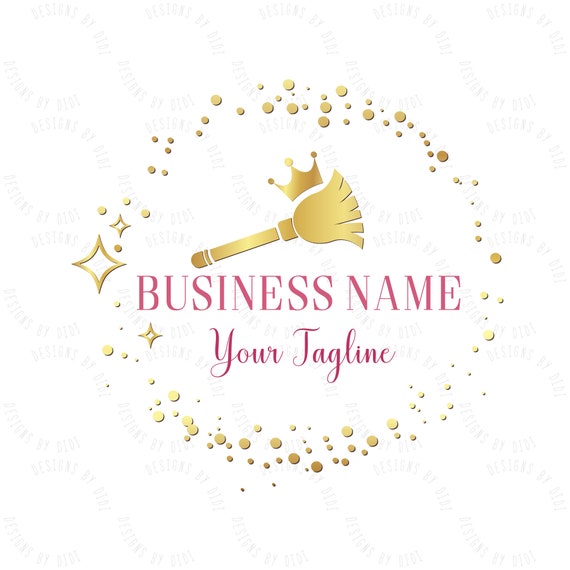 Round Circle Cleaning Logo Design Dust Cleaner Logo Gold | Etsy