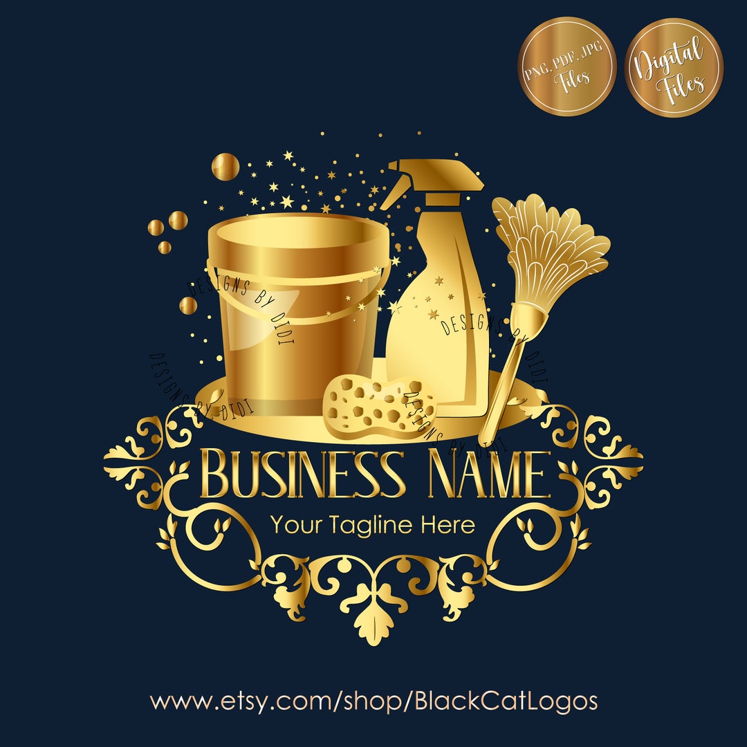 Cleaning Service Logo, Luxury Elegant Gold Window Cleaning Business ...