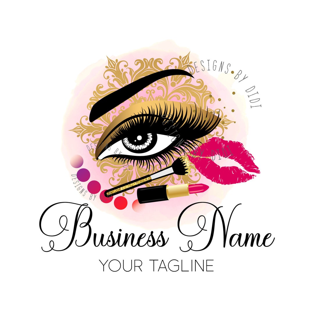 Makeup Logo Design, Lash Custom Logo Design, Cosmetic Makeup Logo Gold ...