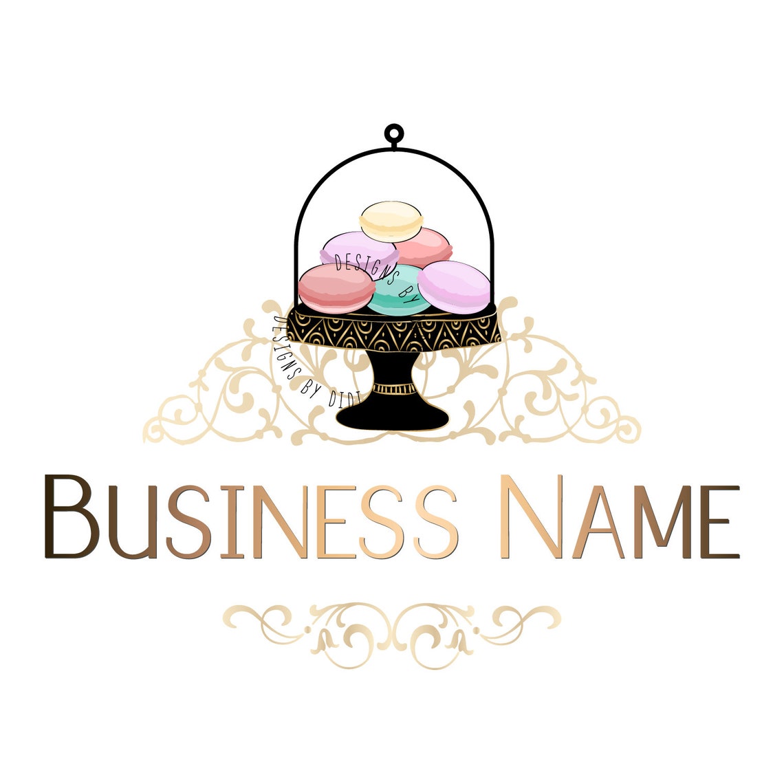 Macaroons Logo Bakery Logo Design Sweets Logo Design Gold - Etsy